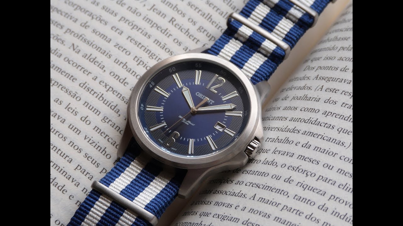 Relógio Orient MBSN1002 Fundo Azul e Pulseira Nato Original - 50M - YouTube