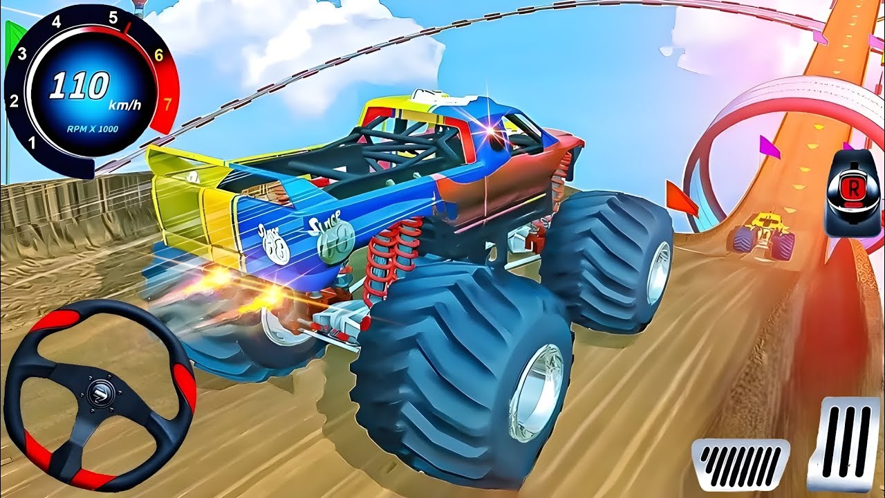 Mega Ramp Truck Simulator Driving 3D _ Crezy Monster Fire Truck Stunt ...