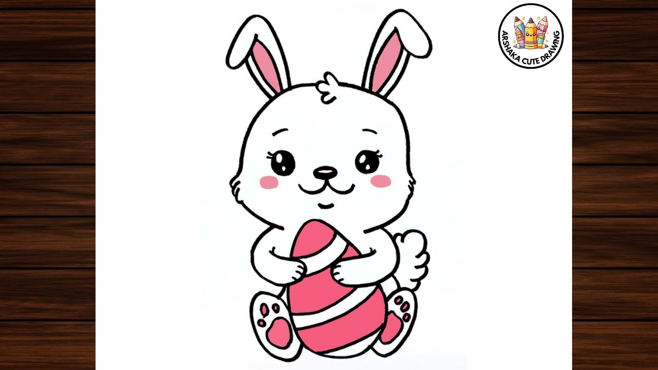 How to Draw A Cute Easter Bunny Very Easy Step by Step | Arshaka Cute ...