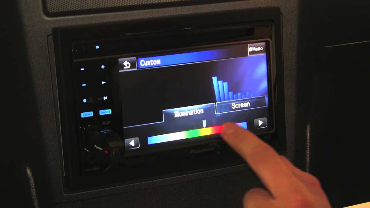 Pioneer AVH Button colour and background customisation - YouTube