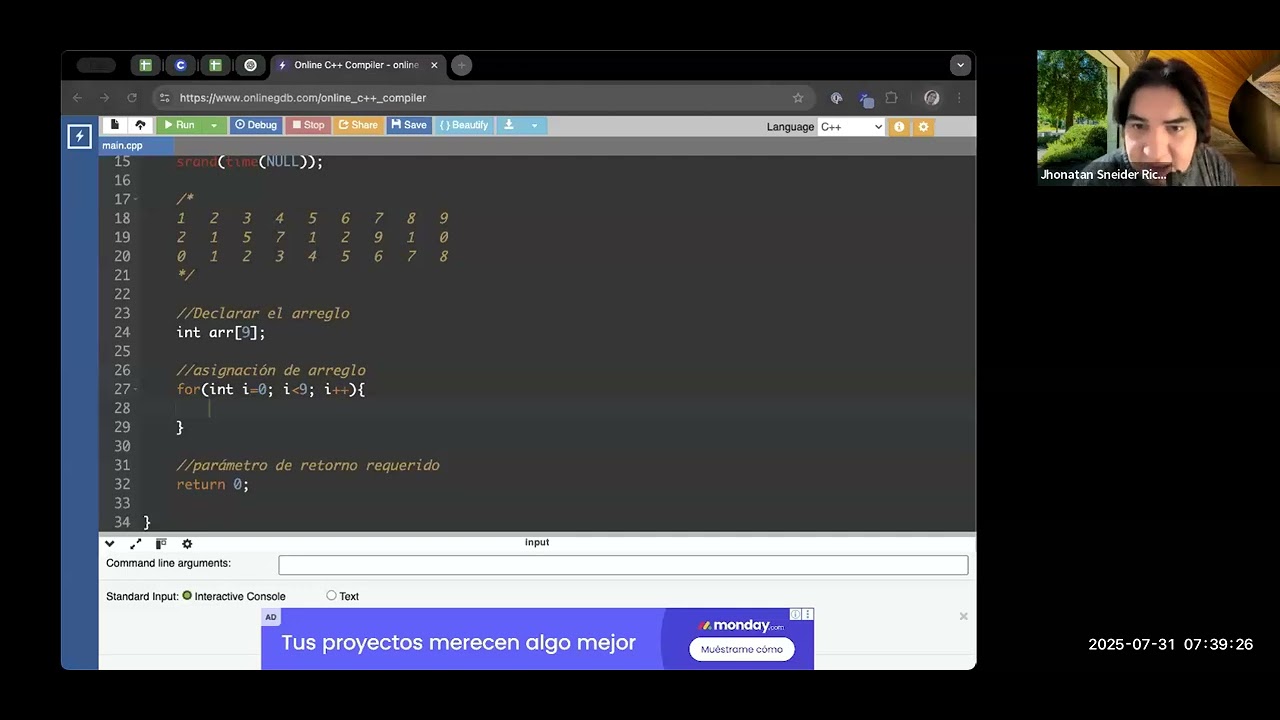 2025II - Sesión 10 Arreglos y formateo en consola - YouTube