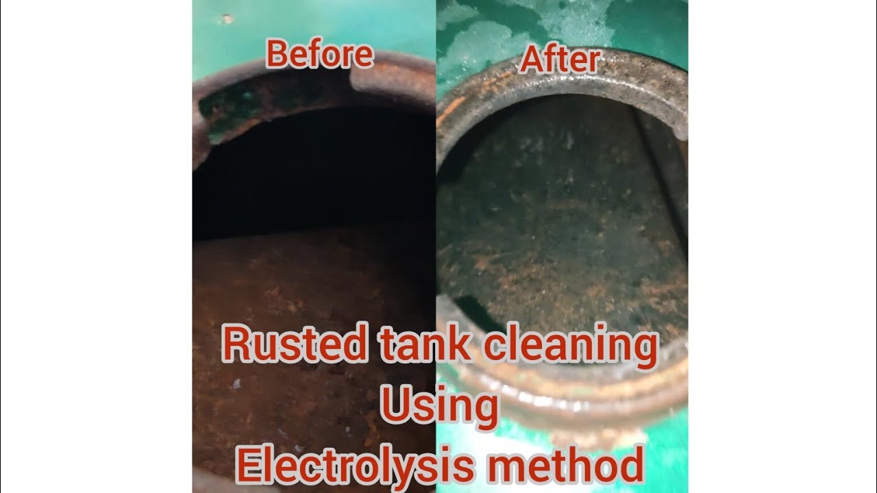 Rajdoot| Rusted Tank Cleaning| Using Electrolysis method| DIY| Home made - YouTube