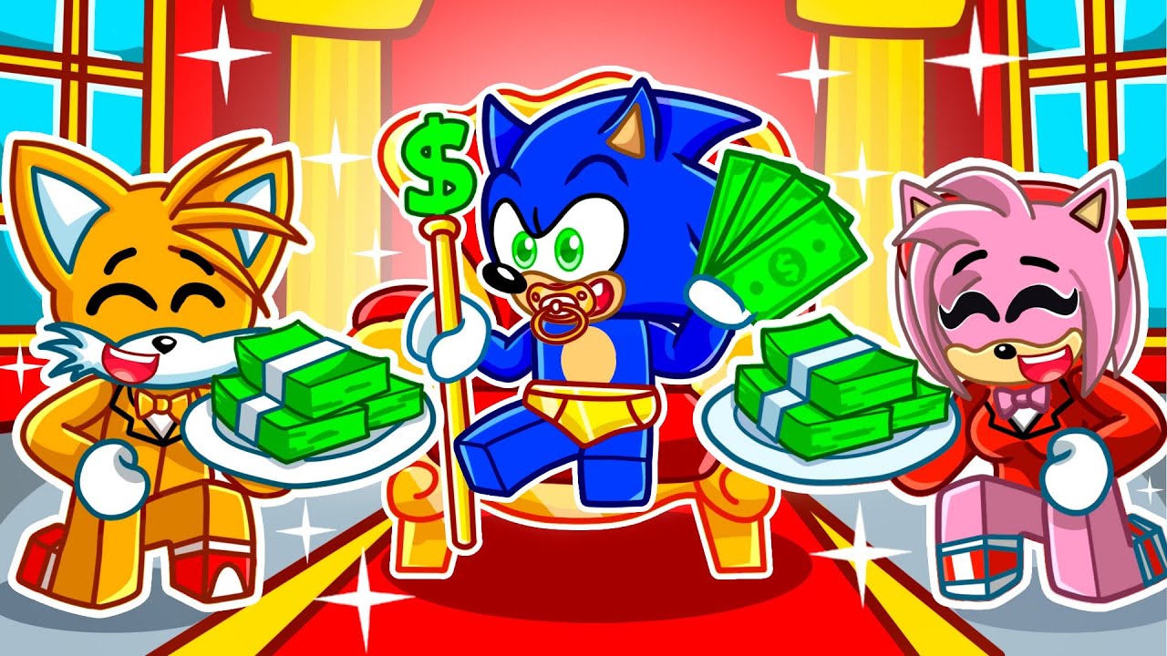 Baby Sonic Becomes SUPER RICH In Roblox Snapchat! - YouTube