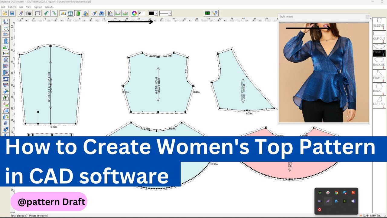 Create Women's TOP in Richpeace Garment CAD software | Pattern Draft # ...