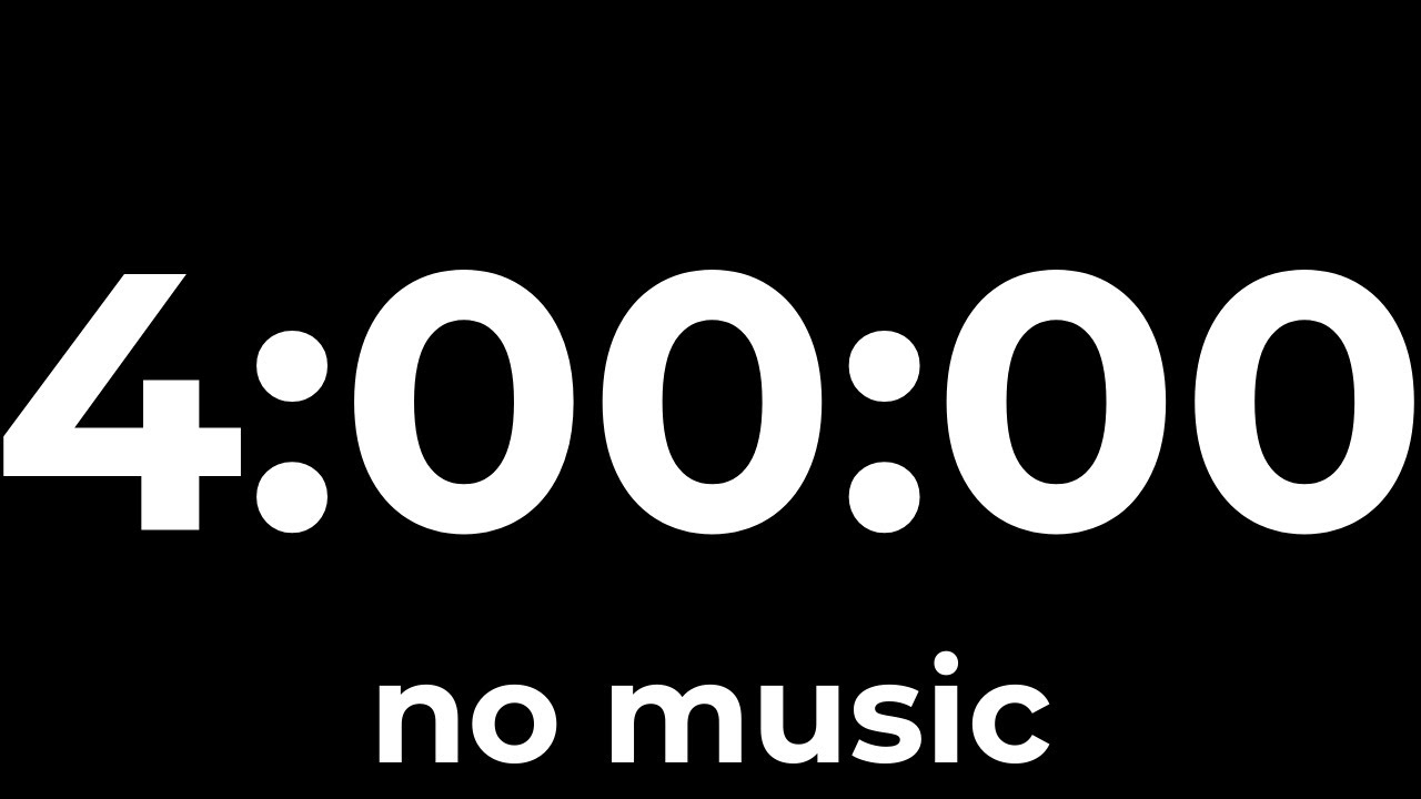 4 Hour Timer (No Music) | Minimal Countdown for Deep Focus - YouTube