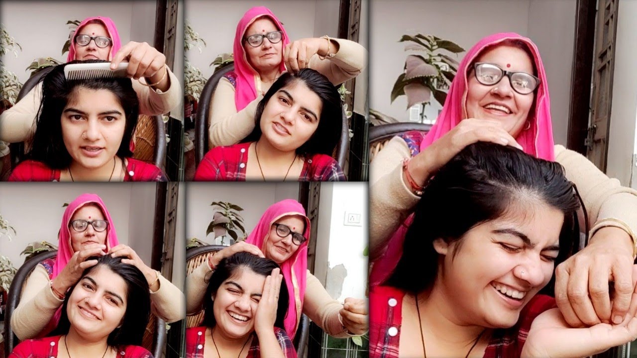 nit picking by mother | nit picking in long hair| lice combing| smooth ...