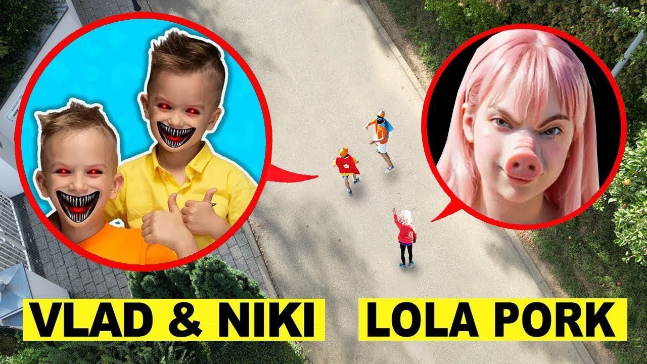 DRONE CATCHES VLAD AND NIKI with LOLA PORK at ABANDONED PLAYGROUND in ...