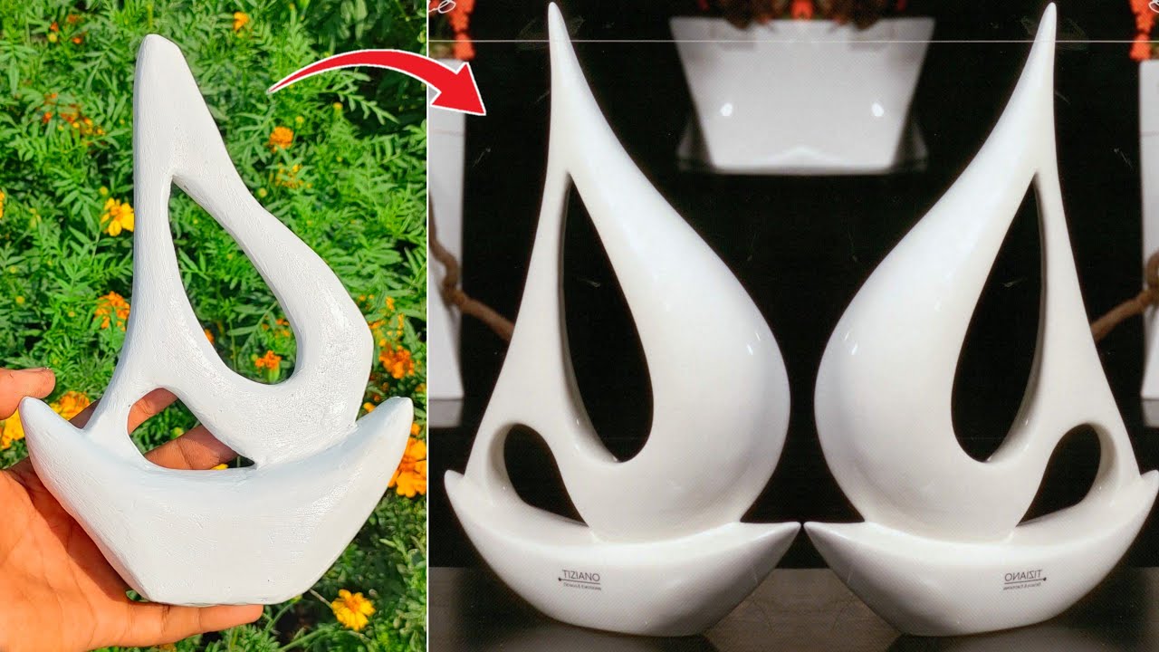 Boat ⛵ Showpiece // White Cement Craft ideas // Home Decoration ...