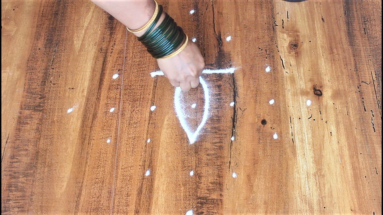Morning rangoli Muggulu 7*1 Dots Very Cute | Pretty Kolam Designsbest ...