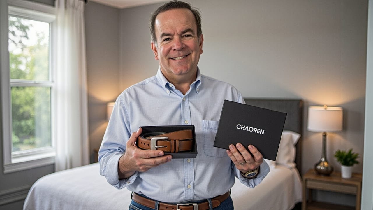 CHAOREN Men's Leather Ratchet Belt Pack of Two - YouTube