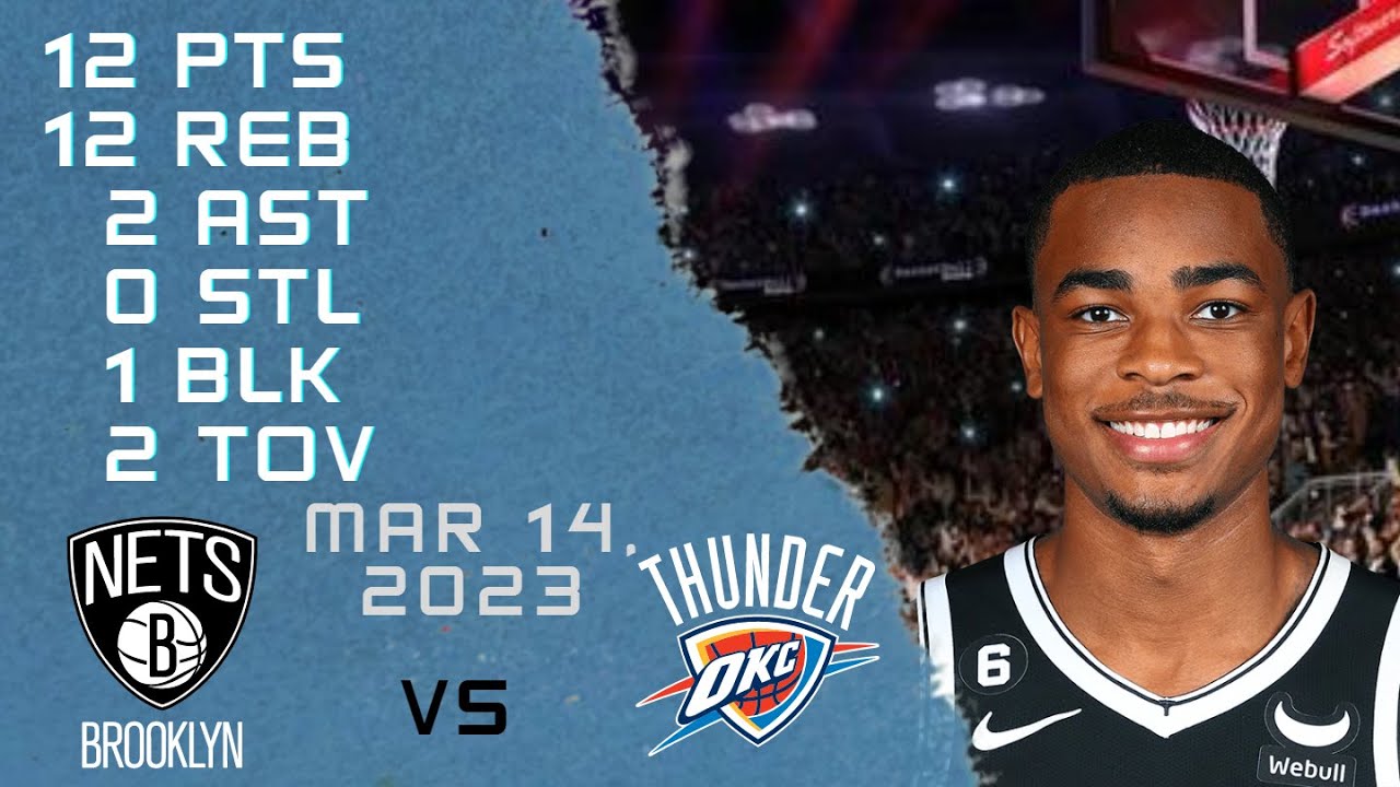 Nic Claxton NBA NETS vs THUNDER Regular season Gameplay Possessions ...