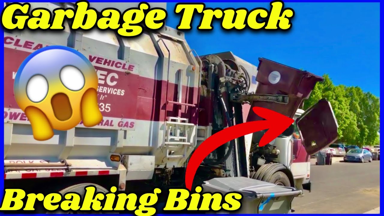Garbage Truck Breaks Lid off *Huge Fail* - YouTube