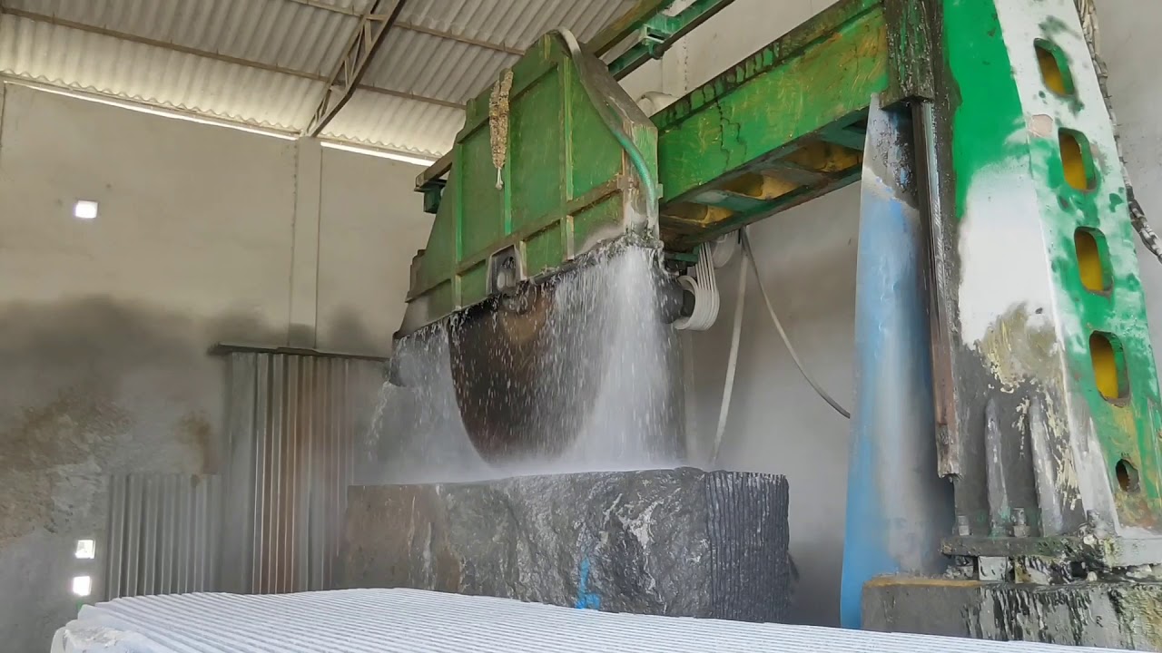 Granite Stone - Cutting machine - YouTube