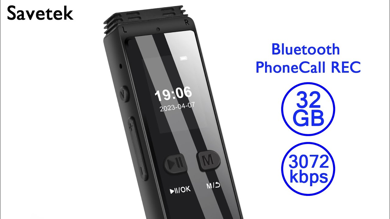Savetek Bluetooth Phone Call Voice Recorder For iPhone Android 3072Kbps ...