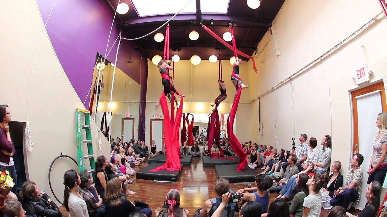 Yuli, Ashley, Sarah, Elisha - Night Flight Student Show Silks 3 ...