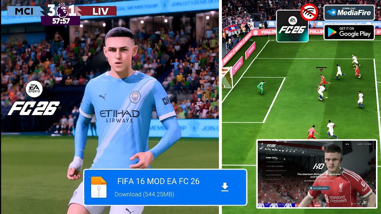 Update! FIFA 16 MOD FC 26 Android Offline | Career Mode FULL FACES ...