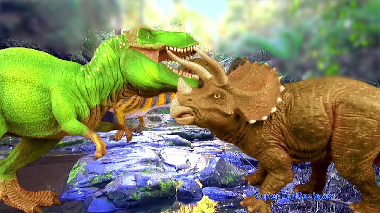 Awesome Dinosaur Fight Tyrannosaurus VS Triceratops REMATCH by the ...