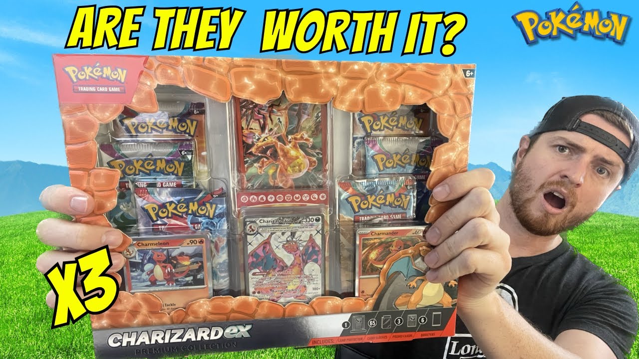 Opening THREE of the BRAND NEW Charizard EX Premium Collection Boxes ...