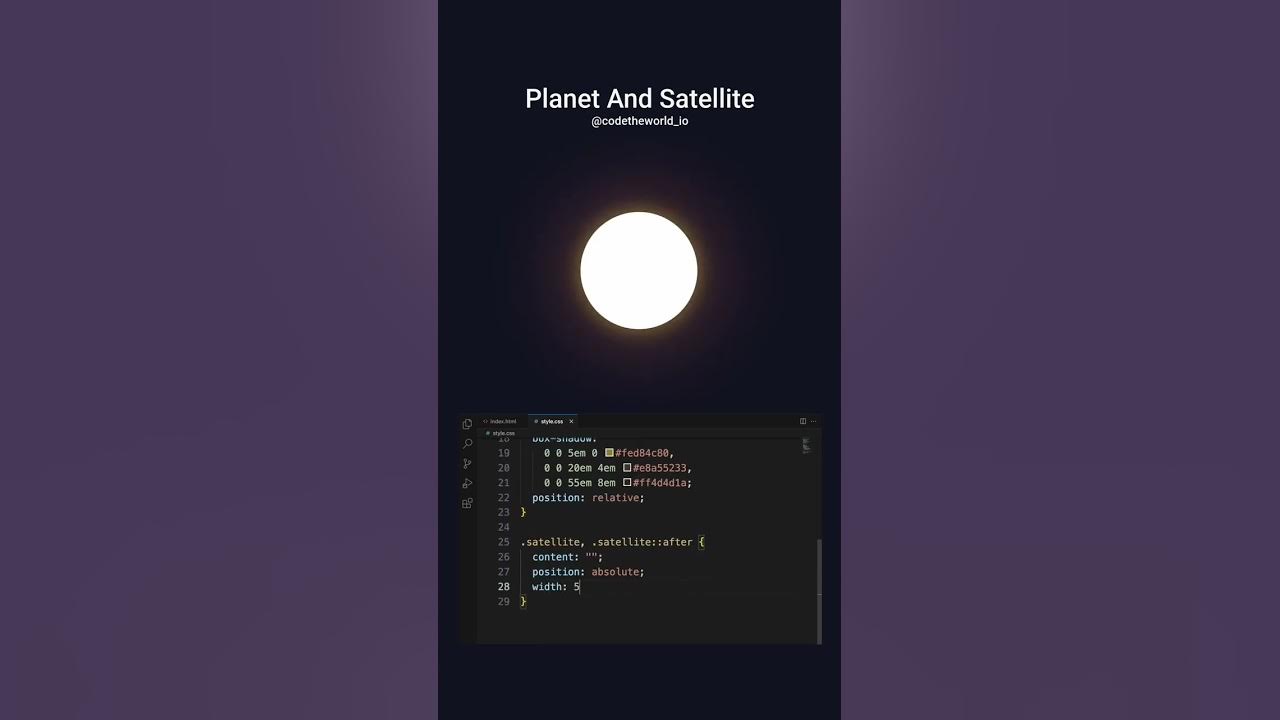 Css Animation Planet And Satellite Programming Htmlcss Youtube