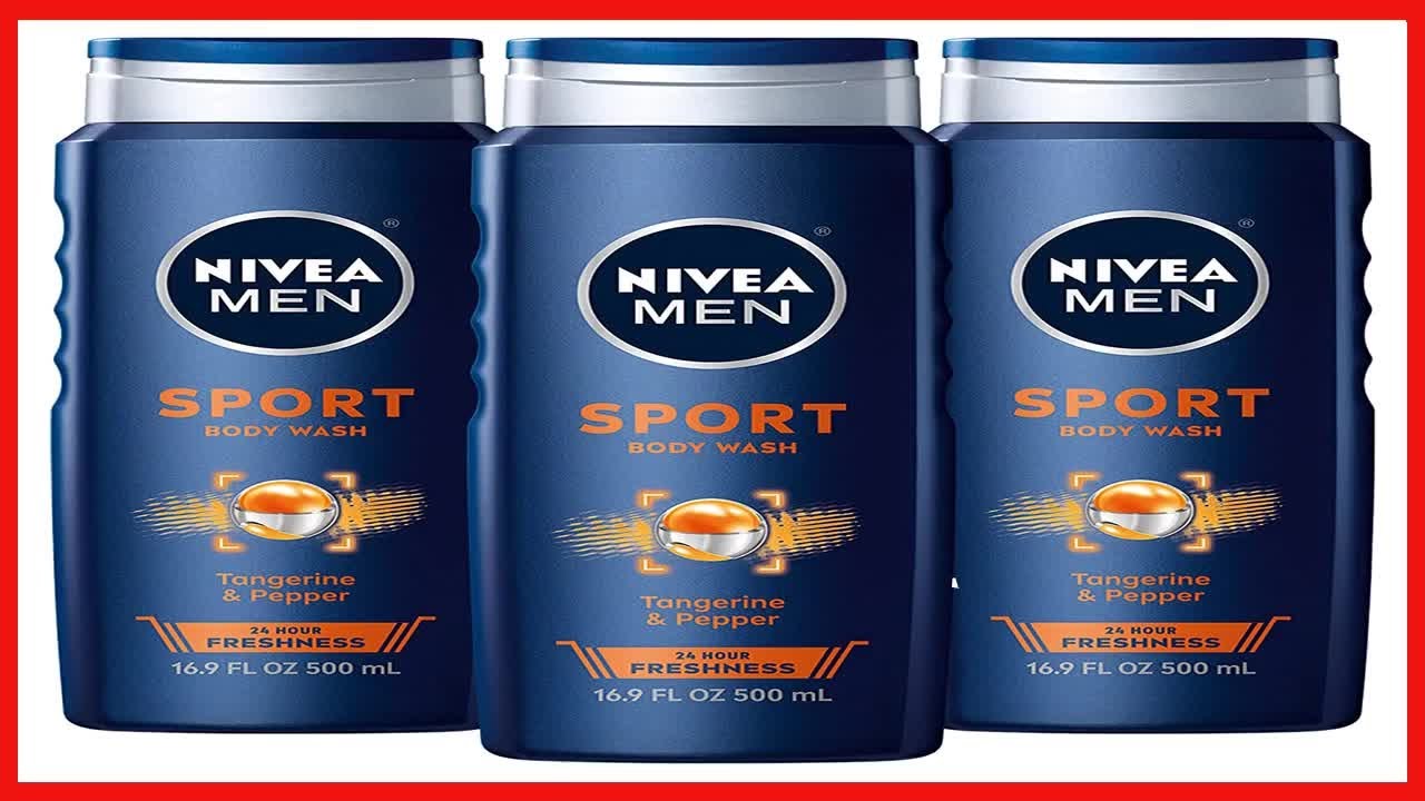 NIVEA MEN Sport Body Wash with Revitalizing Minerals, 3 Pack of 16.9 Fl ...