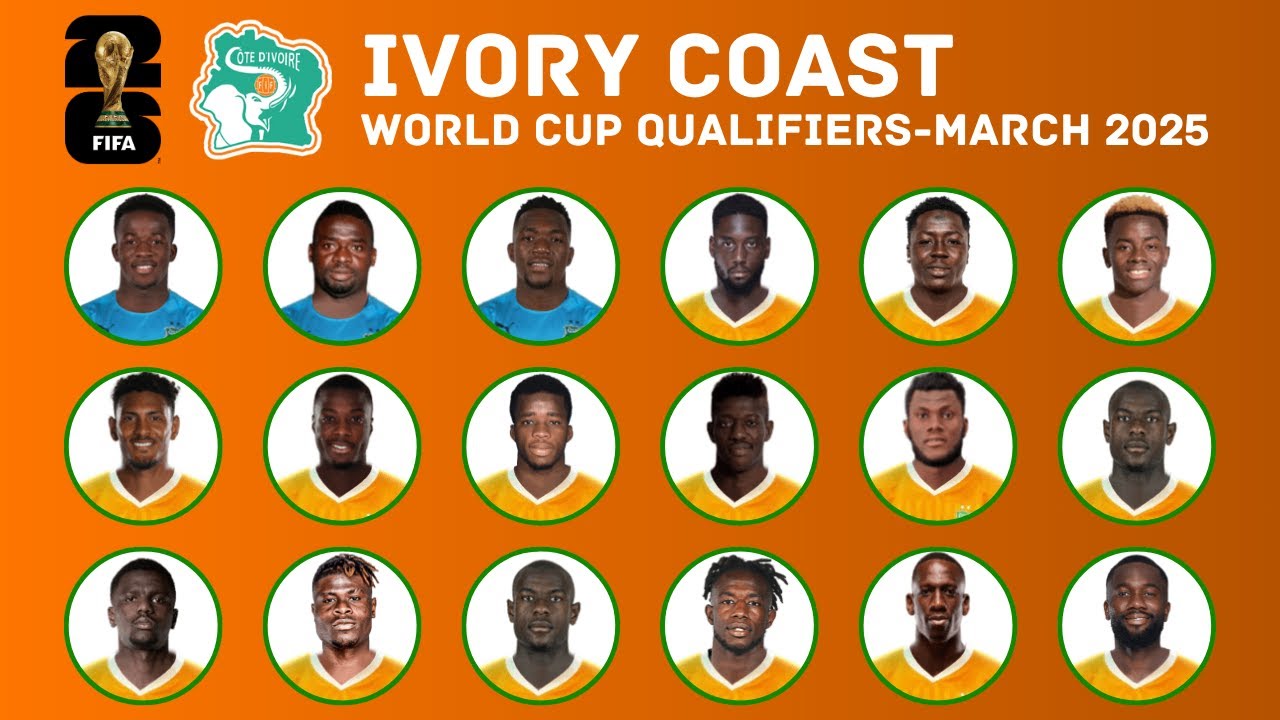IVORY COAST Squad FIFA World Cup 2026 Qualifiers | March 2025 | Côte d ...