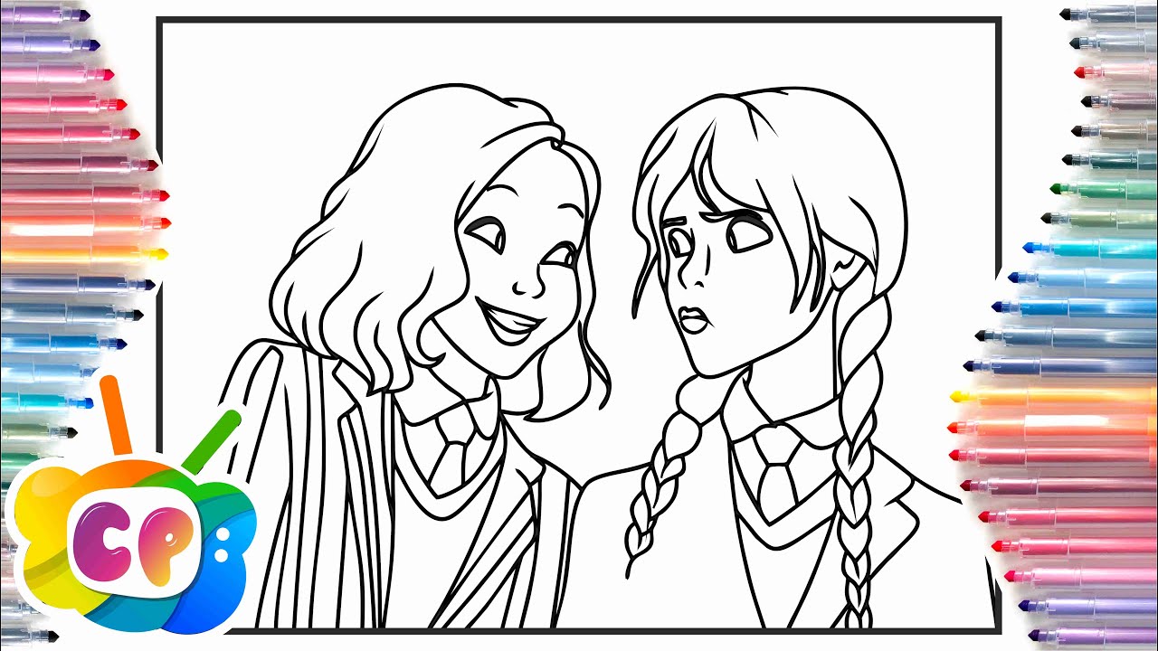 How to draw Wednesday Addams/Wednesday with Enid Sinclair /Culture Code ...