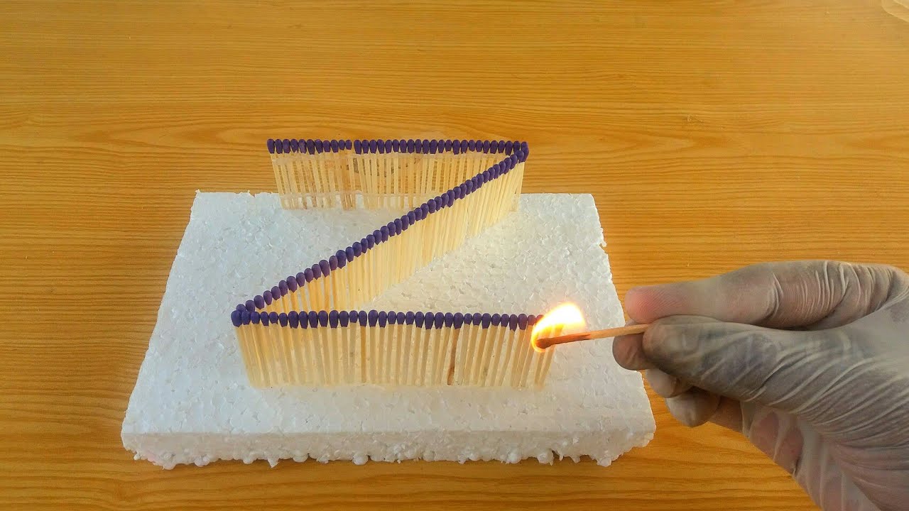 Matchstick Chain Reaction; Alphabet "Z" | Matchstick Craft for kids ...