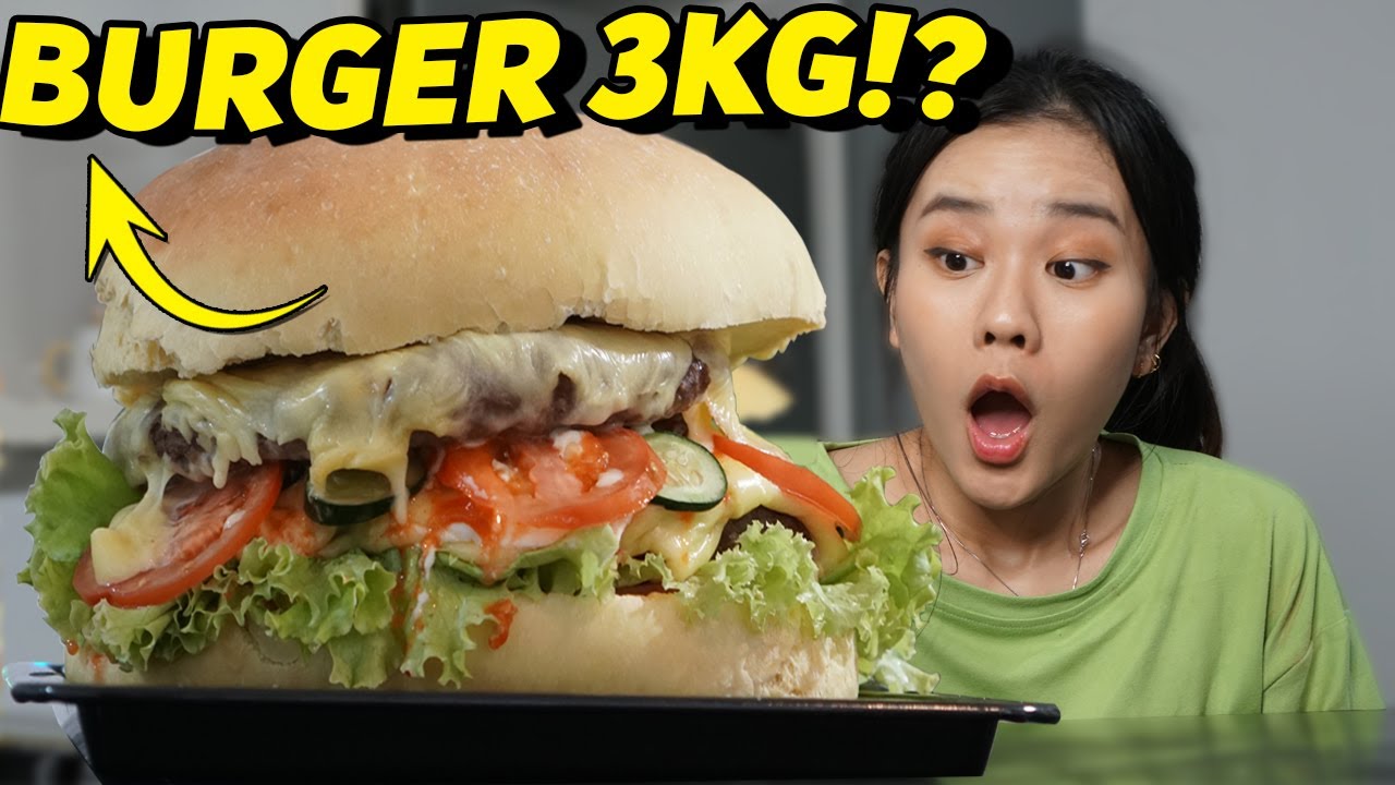 MASAK BURGER RAKSASA! SEBERAT 3KG+! - YouTube