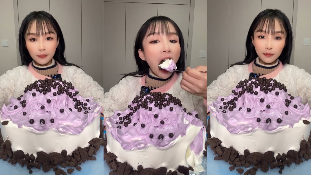 Mukbang Eating Show 먹방 | Asian Food | ( Birthday Creame Cake ) ASMR ...
