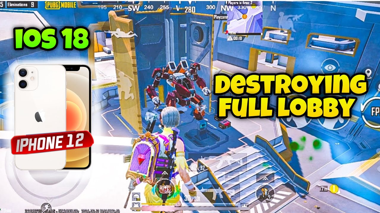 I Destroyed Full Lobby🥵 | iphone 12 pubg after ios 18 | iphone 12 pubg ...