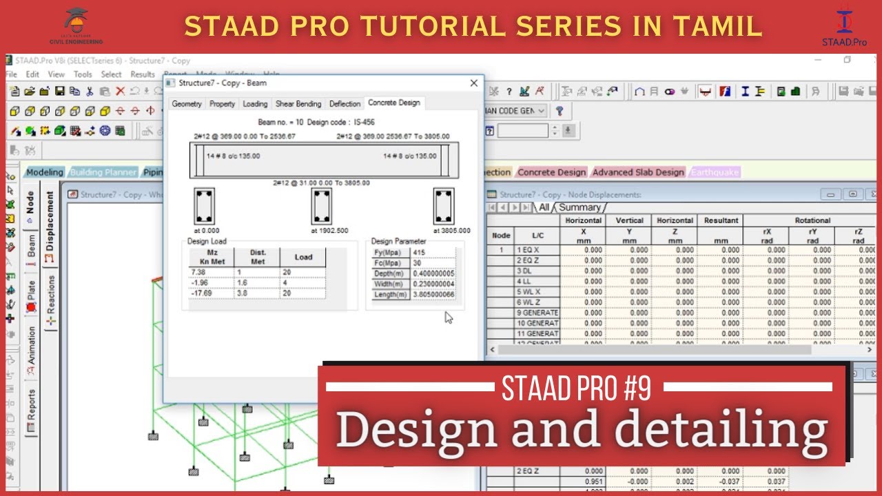 STAAD Pro Tutorial 9 | Design and detailing of Multi Storey Building by ...