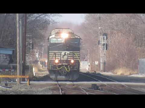 Norfolk Southern Mix freight train with Farm tractors going through ...