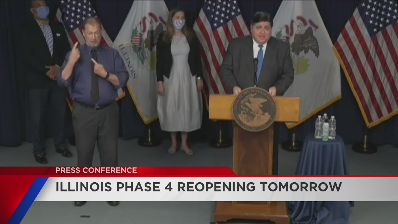 Illinois Gov. Pritzker gives briefing ahead of phase 4 reopening - YouTube
