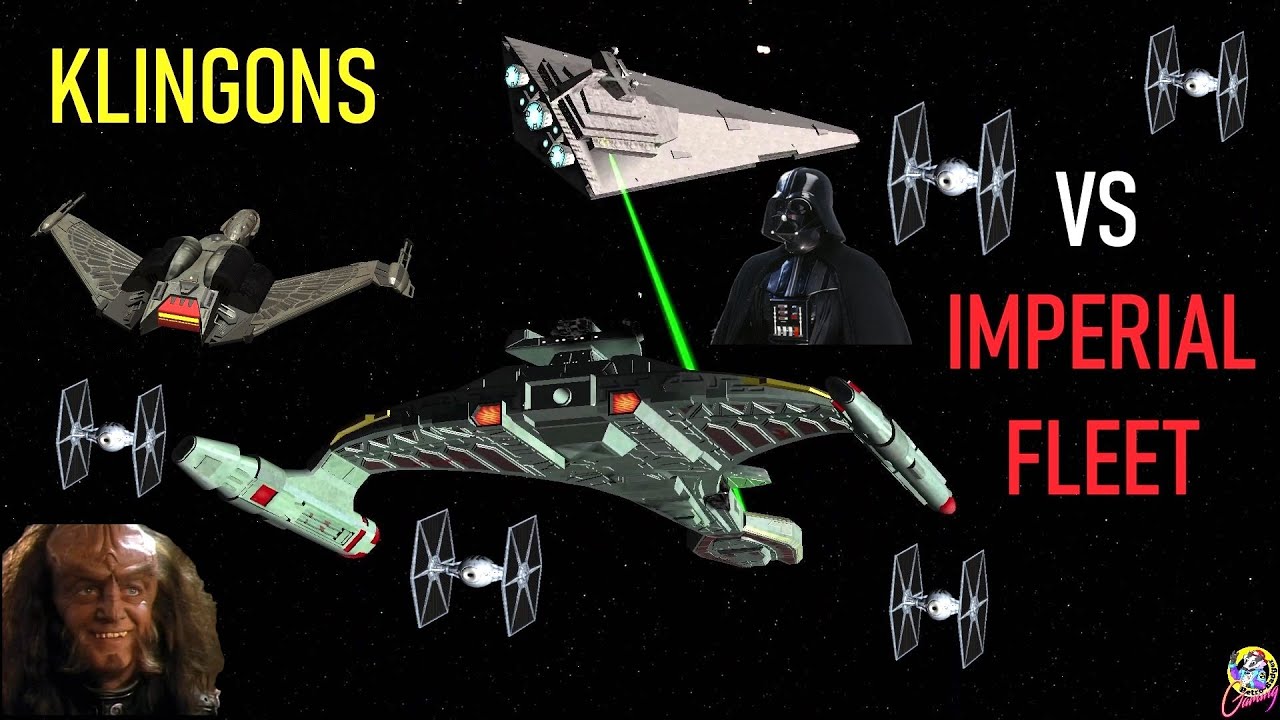 Klingon Empire VS Star Wars Imperial Star Destroyer & Tie Fighters ...