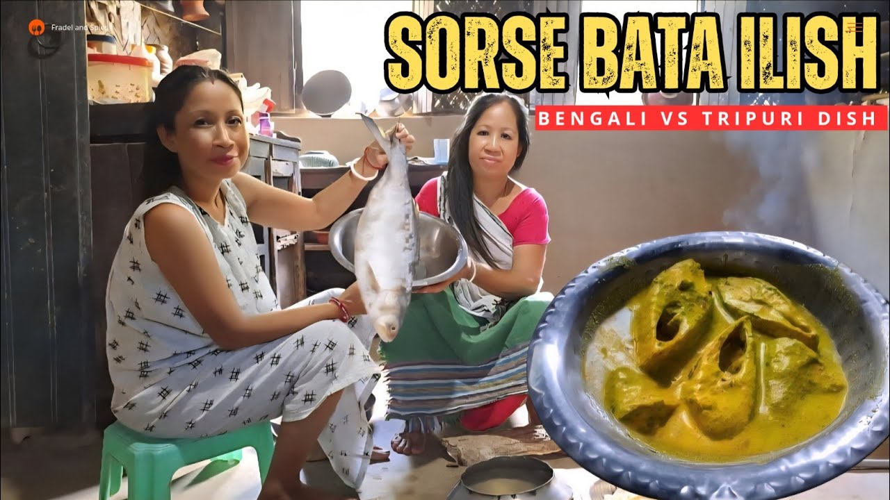 Tripuri Ladies Cooking Bengali Dish Sorse Bata Ilish Fish Curry ...