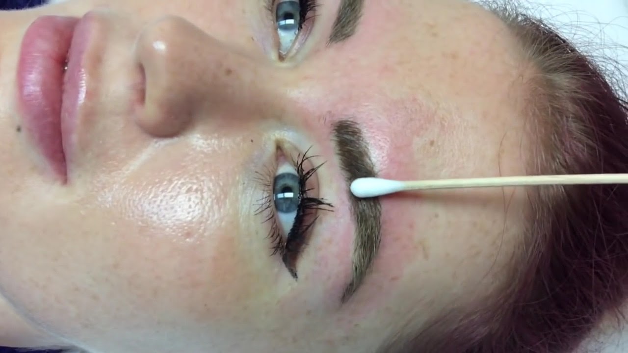 Microblading Blonde eyebrows enhancement - YouTube