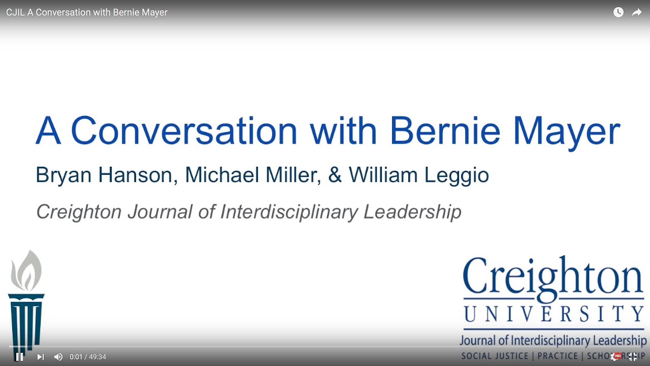 CJIL A Conversation with Bernie Mayer - YouTube