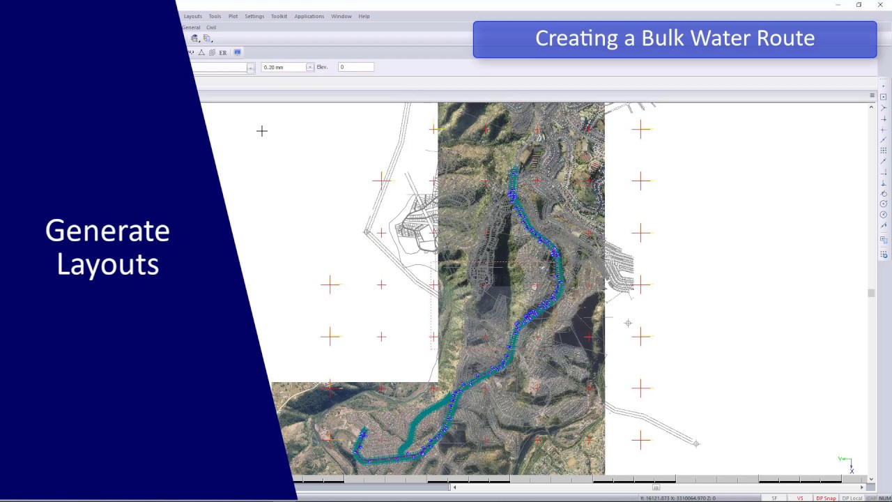 CIVIL DESIGNER Software: Creating a Bulk Water Route - YouTube