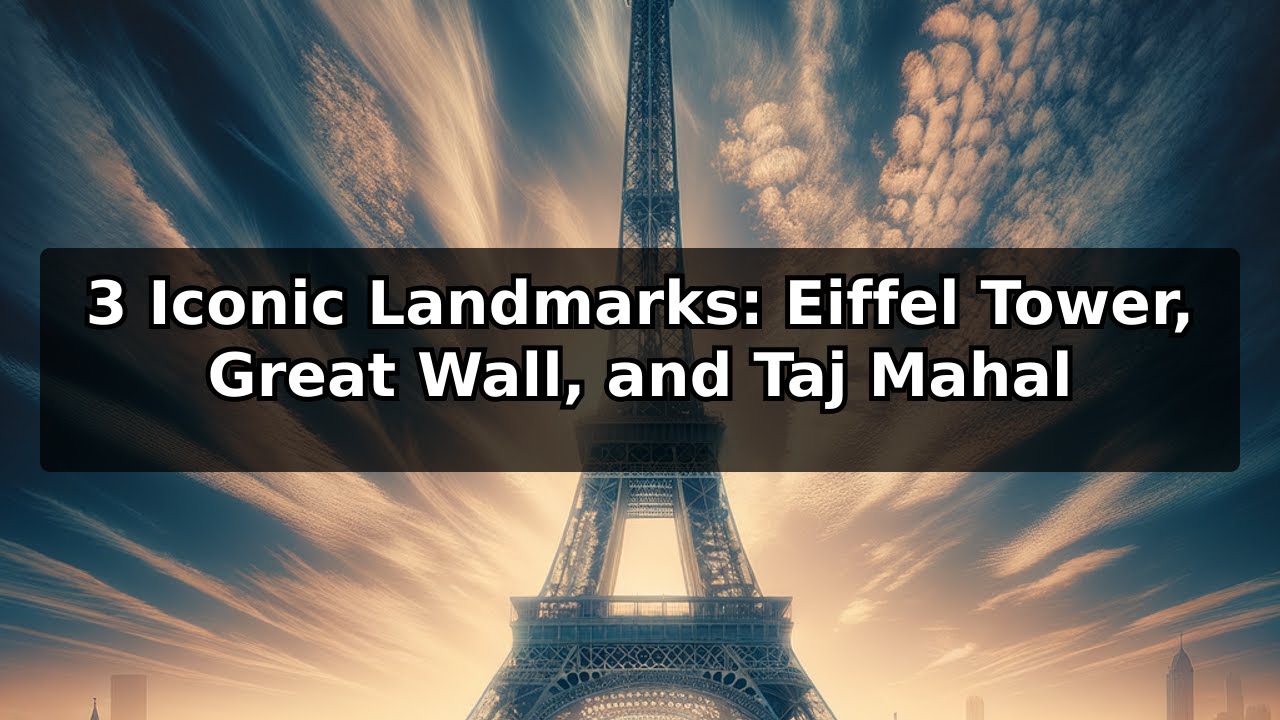 3 Iconic Landmarks: Eiffel Tower, Great Wall of China, Taj Mahal - YouTube