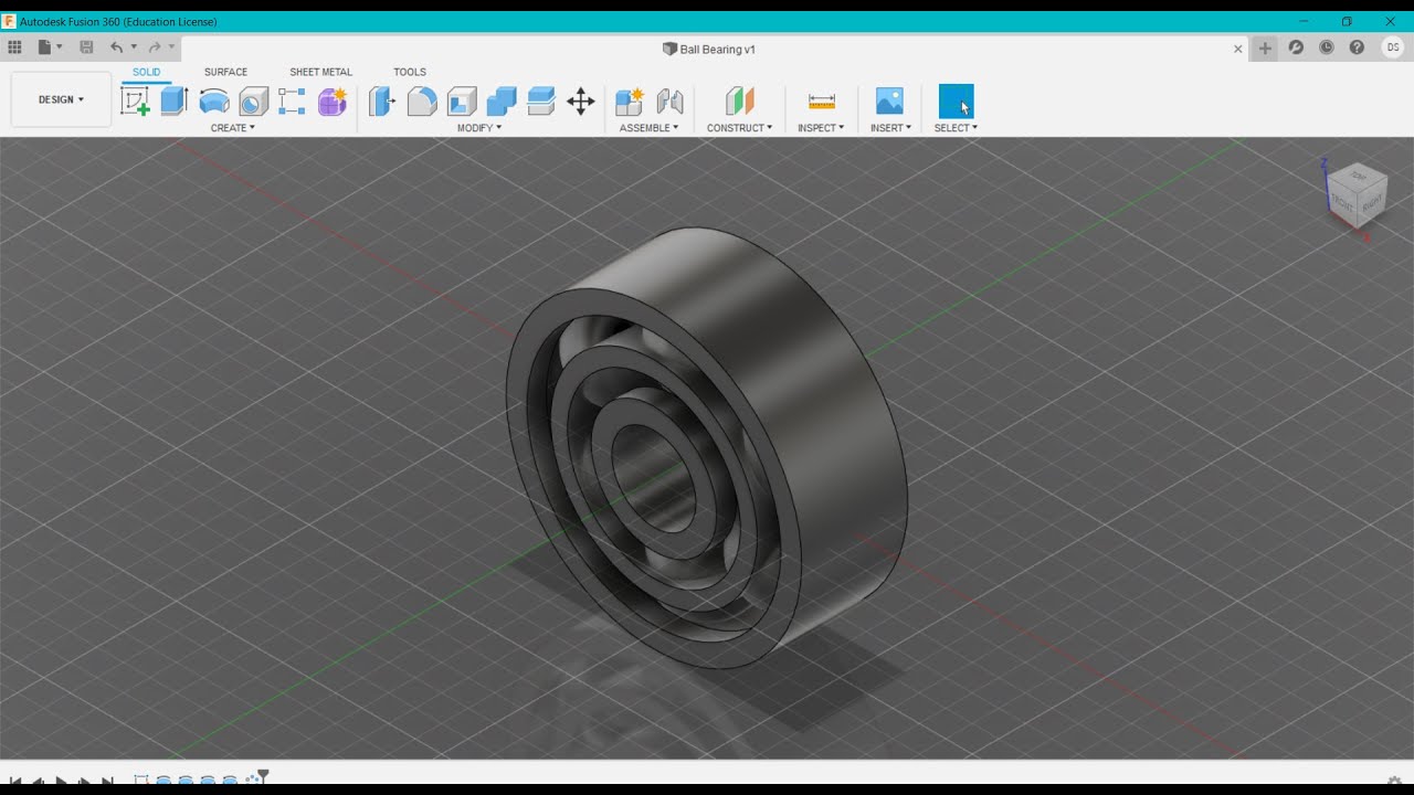 3D-Modeling Ball Bearing|How to Design Ball Bearing|Autodesk Fusion 360 ...