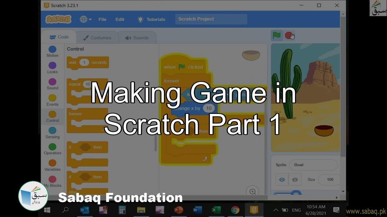 Making Game in Scratch Part 1, Computer Science Lecture | Sabaq.pk | - YouTube
