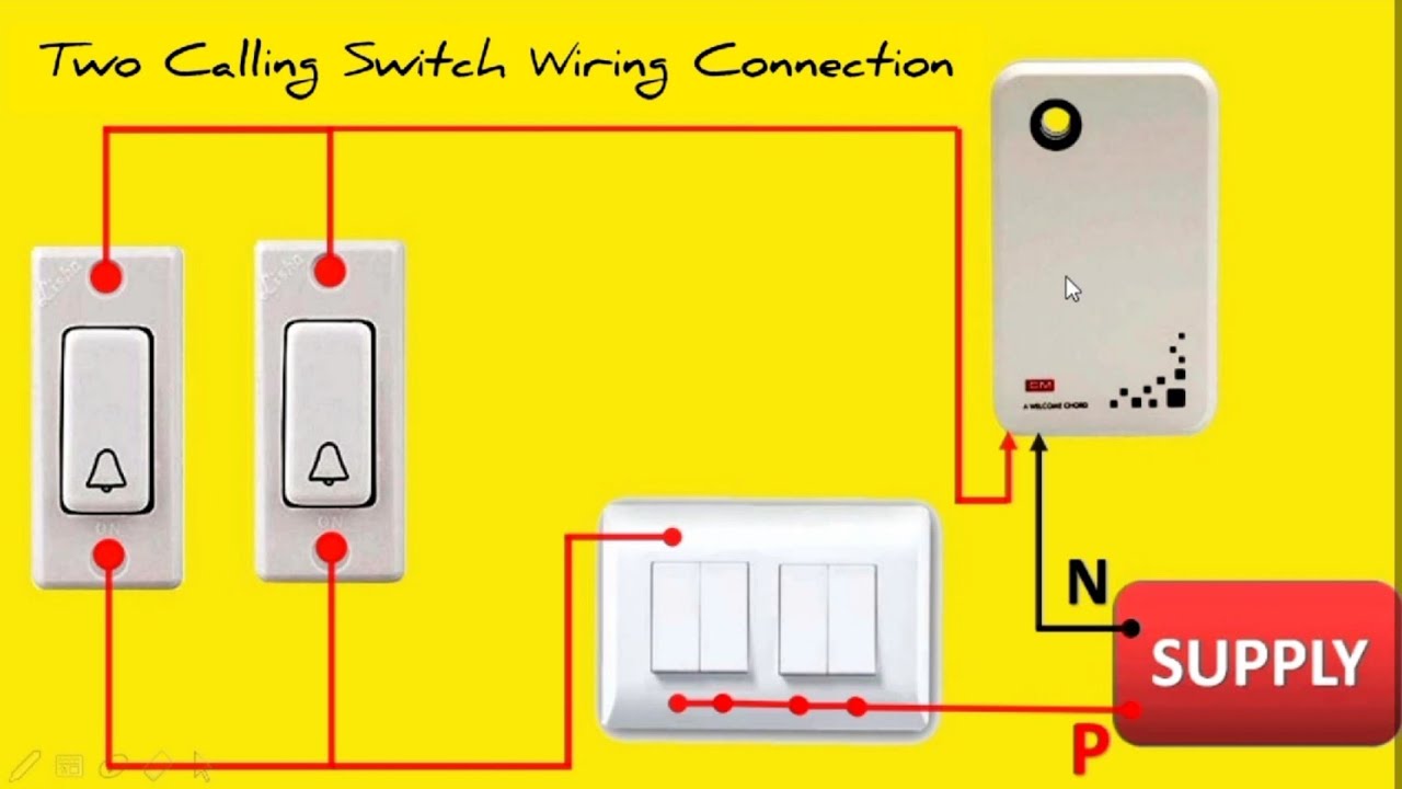 Calling bell wiring connetion at home Telugu || Electrical Telugu ...