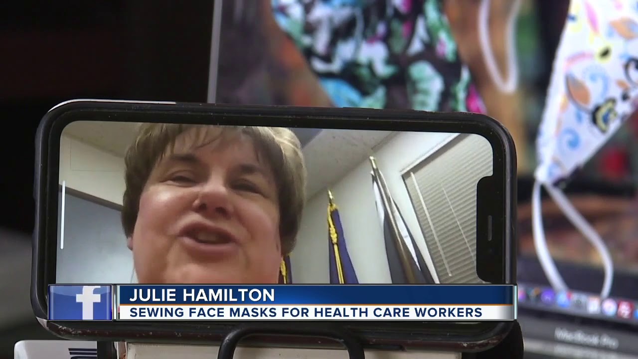 ISP employee sewing face masks - YouTube