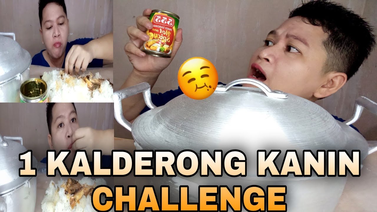1 Kalderong KANIN at 1 small can SARDINES challenge - YouTube