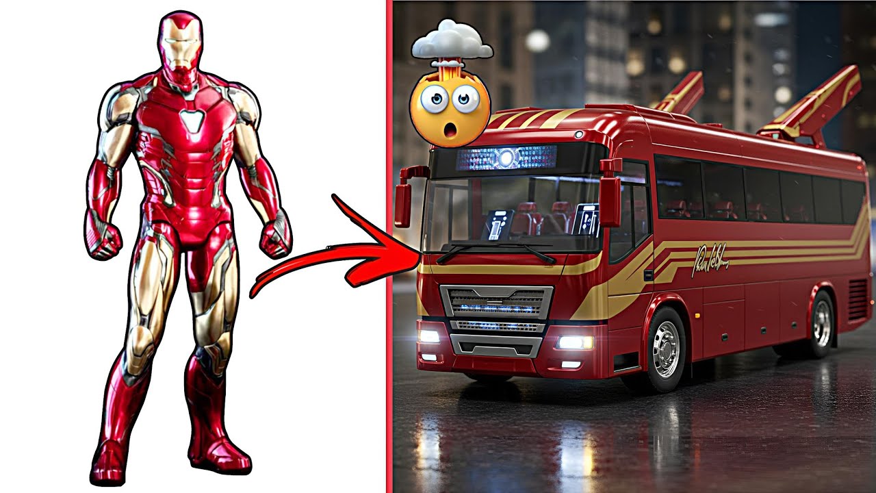 Avengers Transformed into Realistic Buses 🚌 | Superhero Bus ...