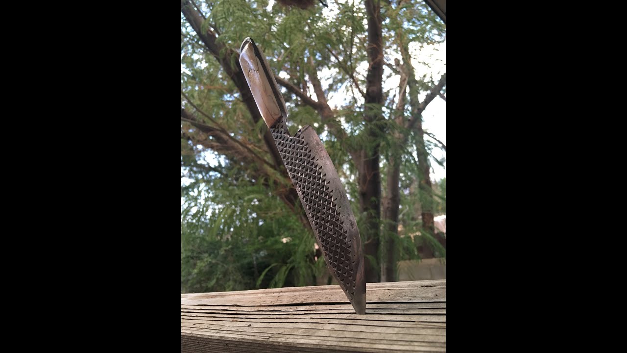 Marshall shows you how to make a knife out of a file with bone handle ...