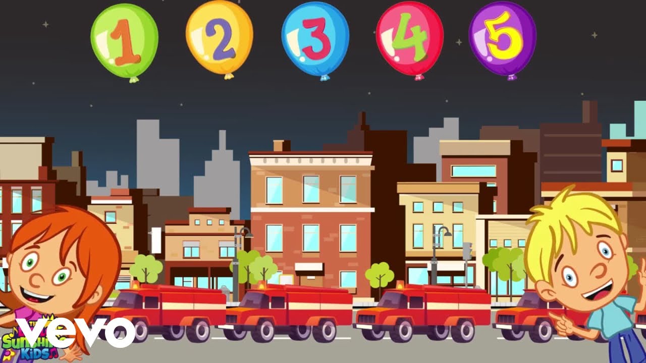 The Little Sunshine Kids - Five Red Firetrucks ft. mr. Ray - YouTube