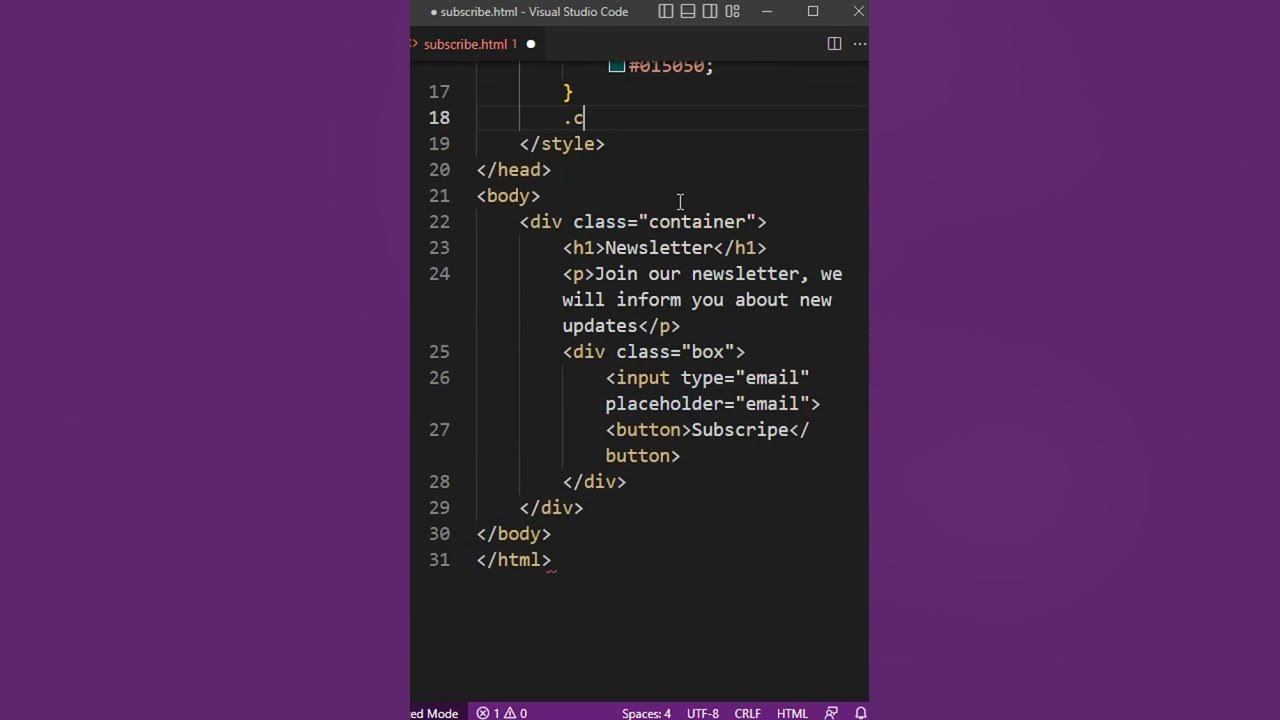 Subscribe Form | HTML CSS - YouTube