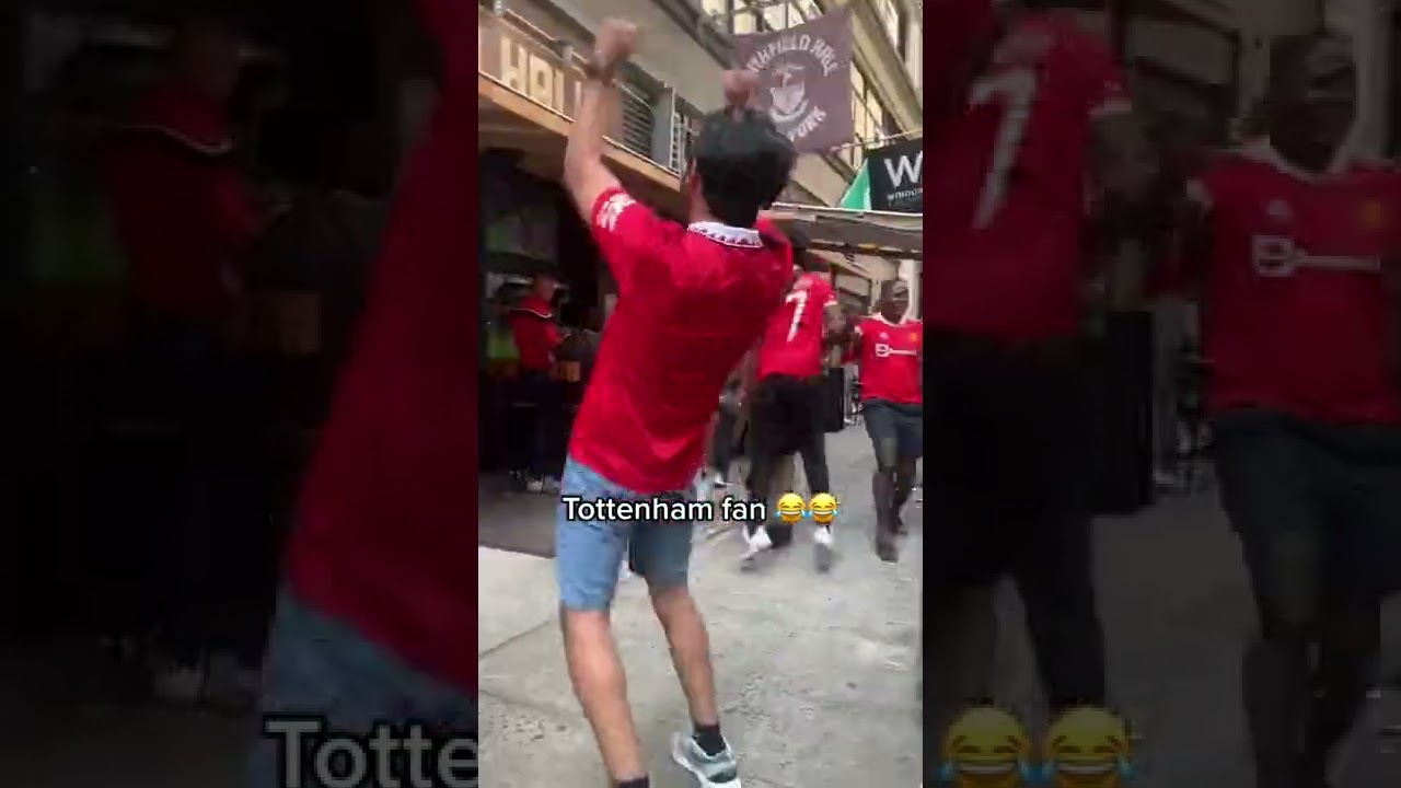 Tottenham fan celebrating amongst United fans 😂😂 - YouTube