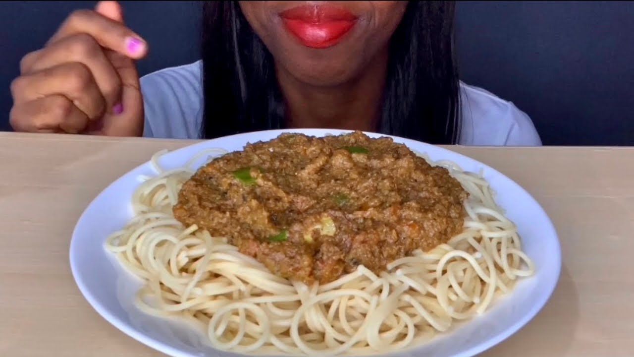 ASMR Spaghetti With Minced Meat Sauce || Eating Sounds Mukbang || Eat ...